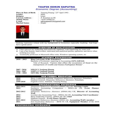CV TAUFIK EDRIN SAPUTRA | PDF