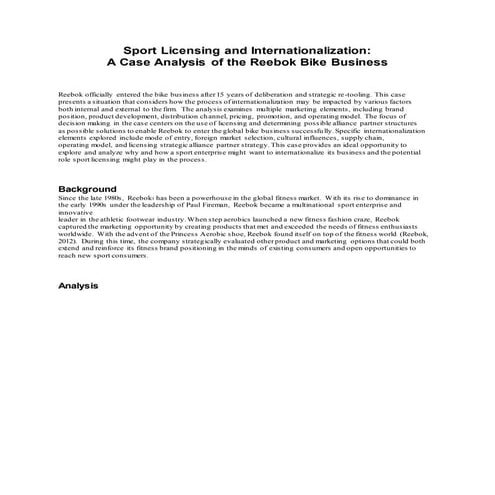 Sport Licensing and Internationalization | DOCX