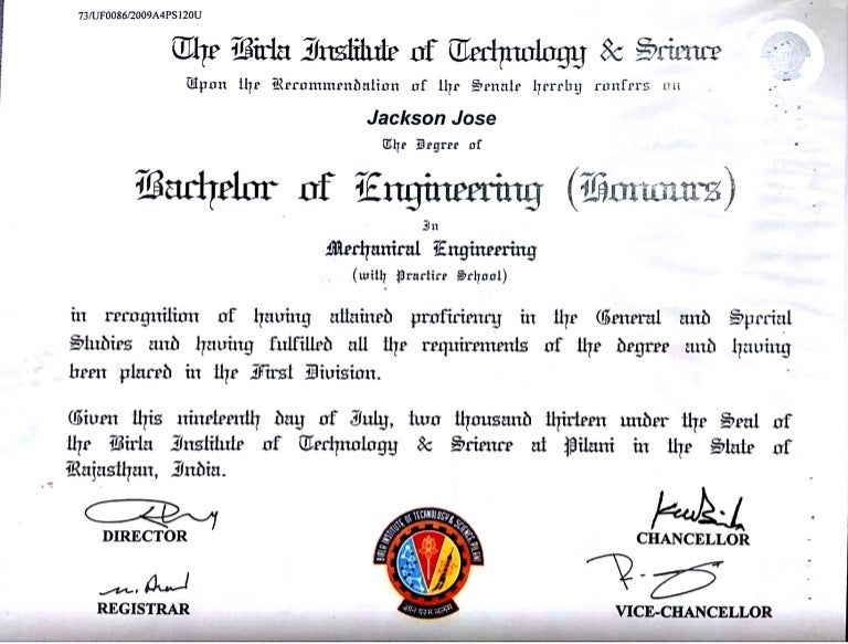 BITS - Certificate