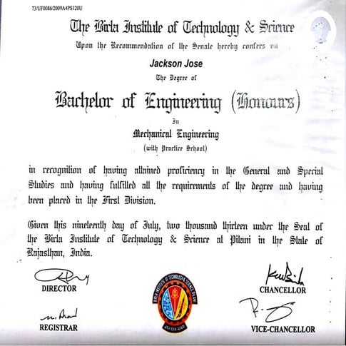 BITS - Certificate | PDF