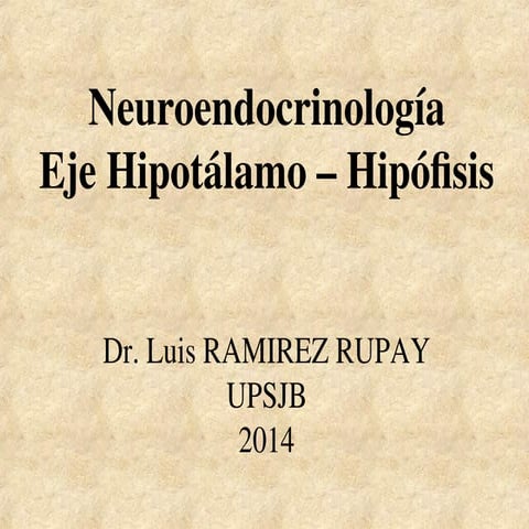Presentación acerca de las generalidades del Eje Hipotálamo-Hipófisis | PDF