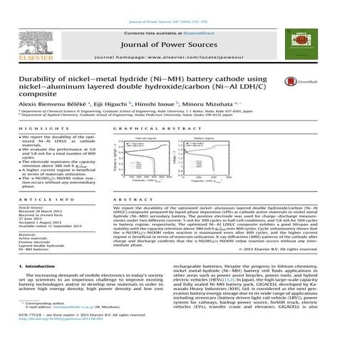 2014 Journal of Power Sources 247 (2014) 572-578 | PDF | Chemistry ...
