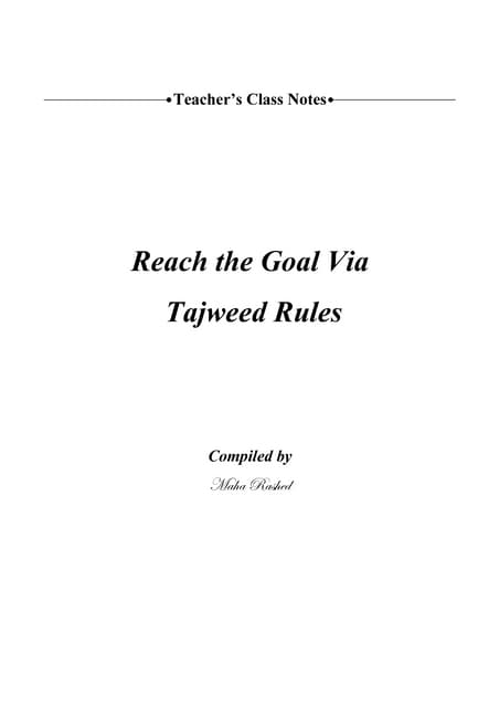 Simplified Rules of Tajweed | PDF