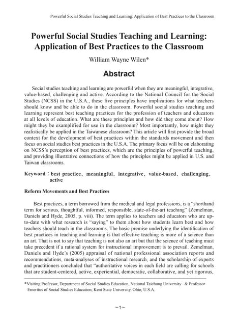 The Importance Of Social Studies In Education | PPT