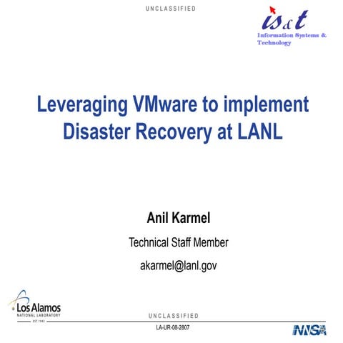 Leveraging VMware Virtualization for Effective Disaster Recovery at ...