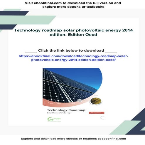 Technology roadmap solar photovoltaic energy 2014 edition. Edition Oecd ...