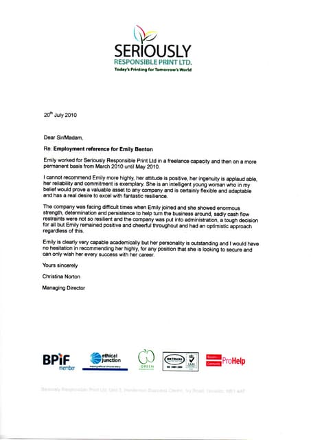 Reference letter | PDF