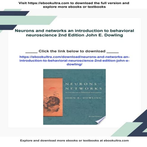 Neurons And Networks An Introduction To Behavioral Neuroscience 2nd Edition John E Dowling Pdf