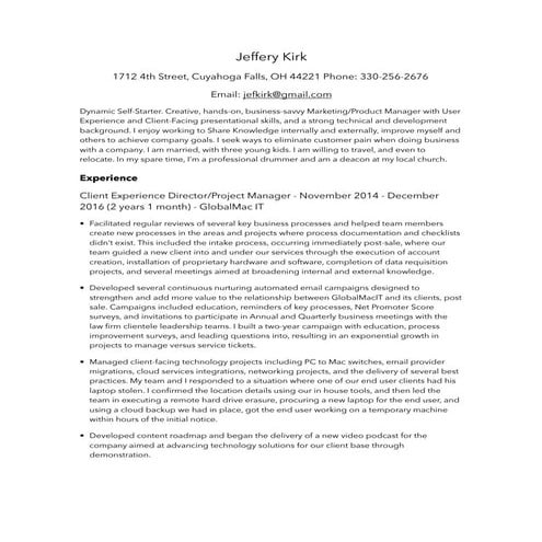 Kevin Talbot - resume | PDF