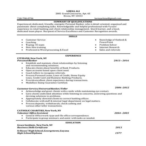 LORNA ALI, Resume 2 | PDF