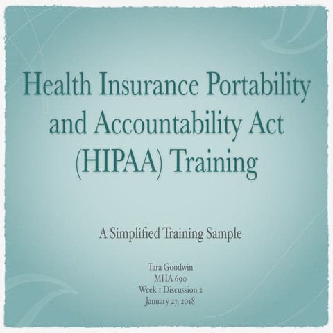 Sample HIPAA Training | PPT