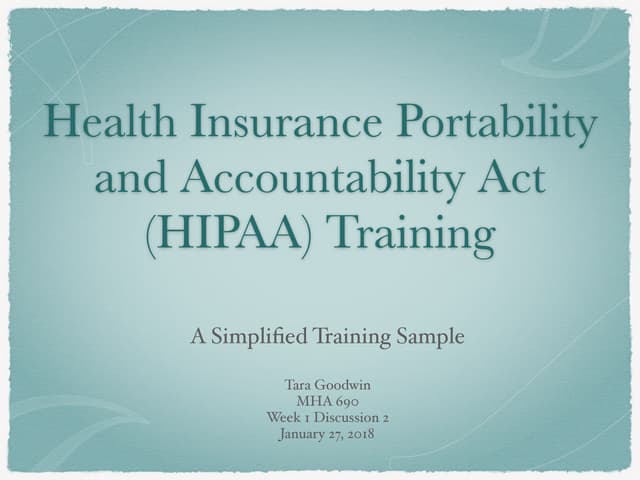 HIPAA Compliance Training | PPTX