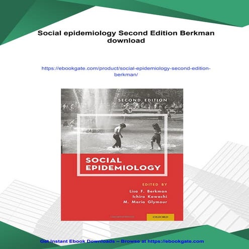Social epidemiology Second Edition Berkman | PDF