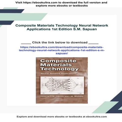 Composite Materials Technology Neural Network Applications 1st Edition S.M. Sapuan | PDF