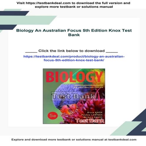 Biology An Australian Focus 5th Edition Knox Test Bank | PDF