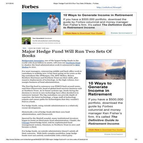 Bridgewater TriParty Outsourcing | PDF