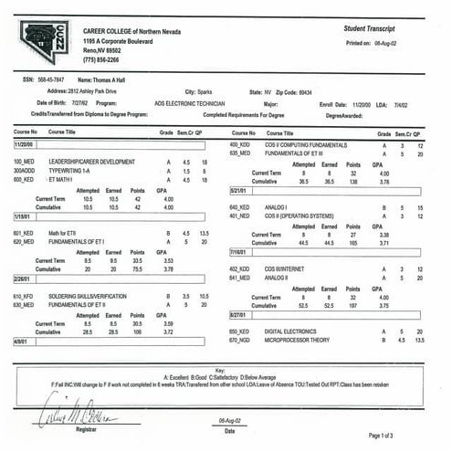 Career College Transcript | PDF | Career Planning | Careers