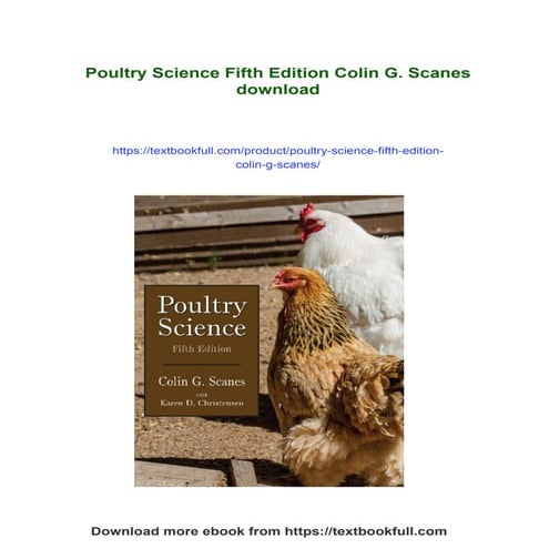 Poultry Science Fifth Edition Colin G. Scanes | PDF
