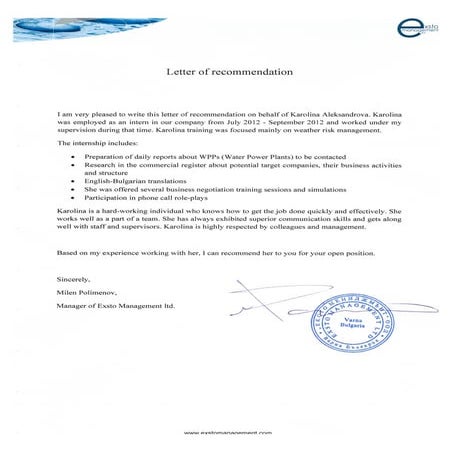 letter of recommendatoin | PDF