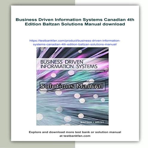 Business Driven Information Systems Canadian 4th Edition Baltzan Solutions Manual | PDF