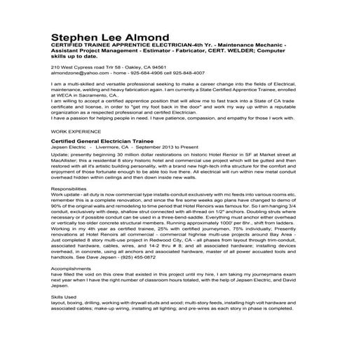 GARRY RESUME Red Seal industrial Electrician. | PDF