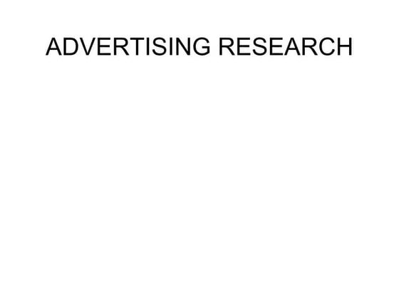 Advertising research | PPT