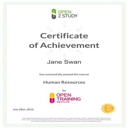 Certificate - Human Resource | PDF