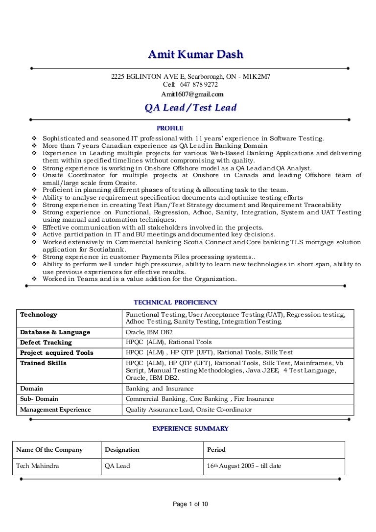 Amit Kumar Dash Resumeqa Lead 