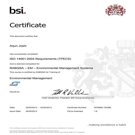 EM Requirements Certificate | PDF | Business | Business and Finance