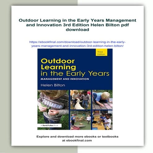 Outdoor Learning in the Early Years Management and Innovation 3rd ...