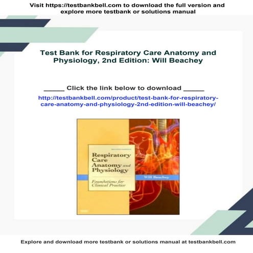 Test Bank for Respiratory Care Anatomy and Physiology, 2nd Edition ...