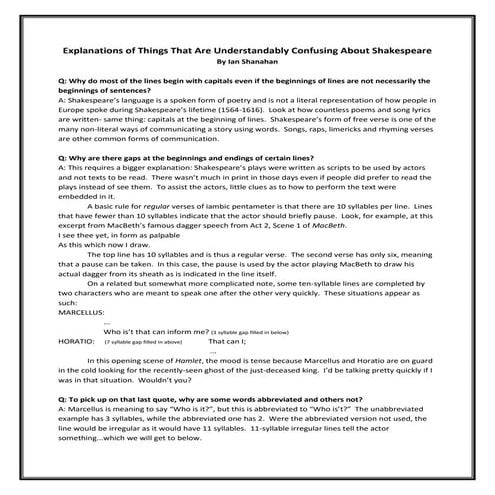 How to perform Shakespeare using clues from the text | PPTX