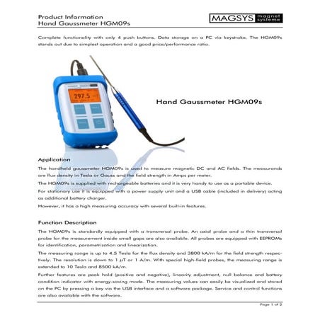 HGM09S Product Description _english | PDF