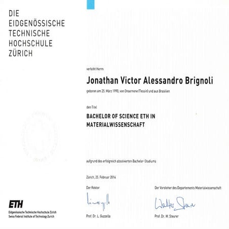 Bachelor Diplom ETHZ | PDF