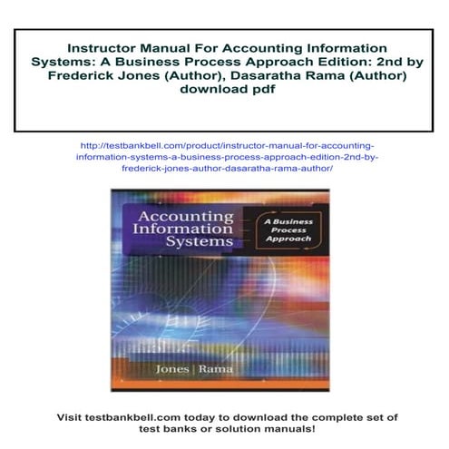 Instructor Manual For Accounting Information Systems: A Business ...