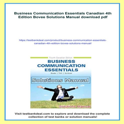 Business Communication Essentials Canadian 4th Edition Bovee Solutions ...