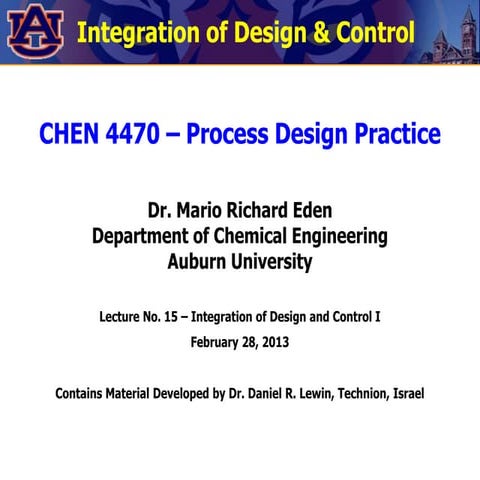 integration of process design and control system | PPT