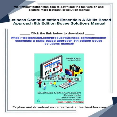 Access every chapter of Business Communication Essentials A Skills ...