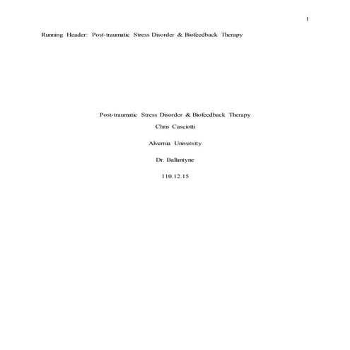 HCS 410 PTSD Case Study Paper | DOCX