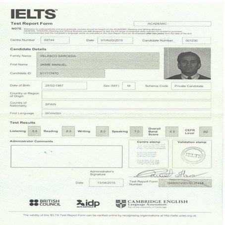 IELTS CERTIFICATE | PDF