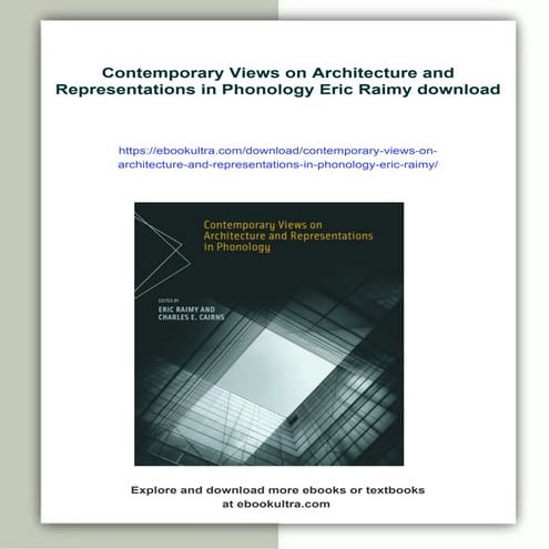 Contemporary Views on Architecture and Representations in Phonology ...