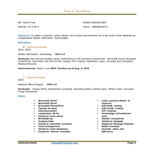 MHenry Coca-ColaCareer Resume | DOC