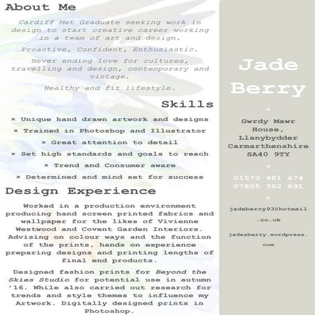 Jade Berry, CV | PDF