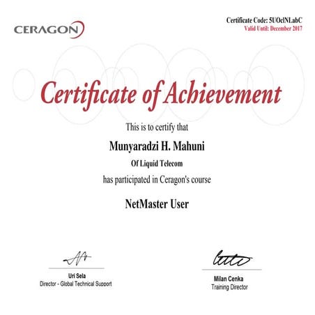Ceragon Certificate | PDF