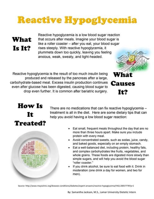 Hypoglycemia - Low Blood Glucose | PDF