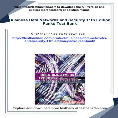 Business Data Networks and Security 11th Edition Panko Test Bank 2024 ...