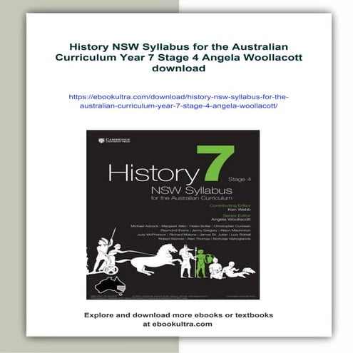 History NSW Syllabus for the Australian Curriculum Year 7 Stage 4 ...