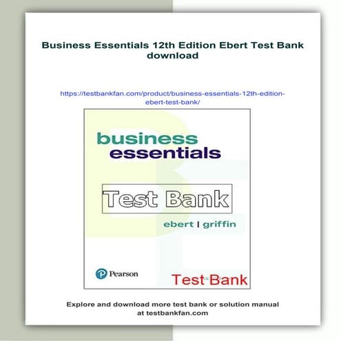 Business Essentials 12th Edition Ebert Test Bank | PDF