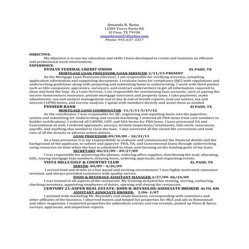 Resume for Amanda Reno | PDF