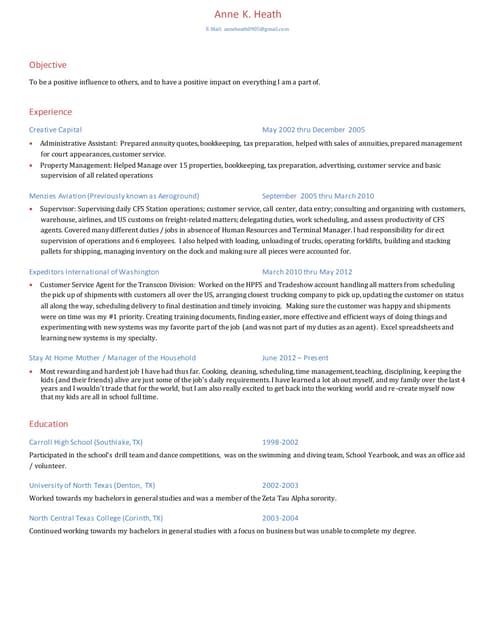 Annie Custer | DOCX | Resume Writing and Advice | Job Search